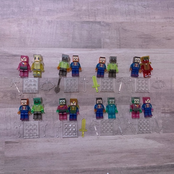 Building blocks | Toys | Minecraft Translucent Custom Minifigures 6 ...